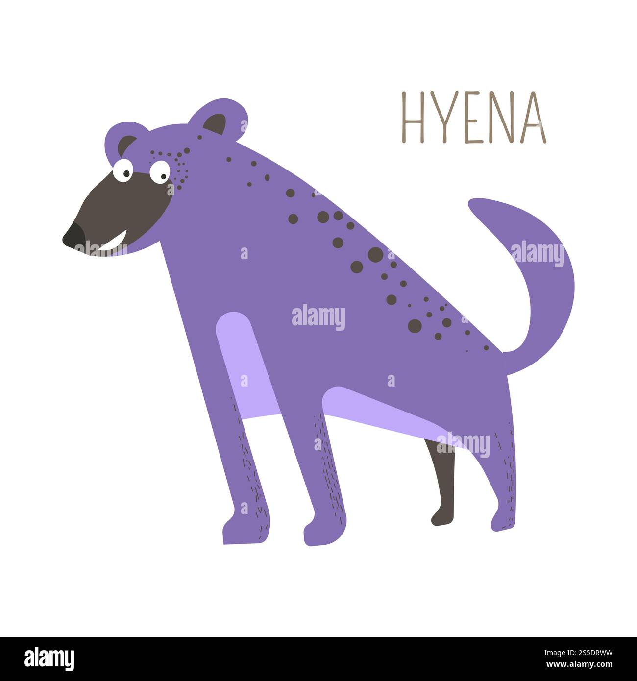 Hyena with blue fur cartoon childish character for books and fairy ...