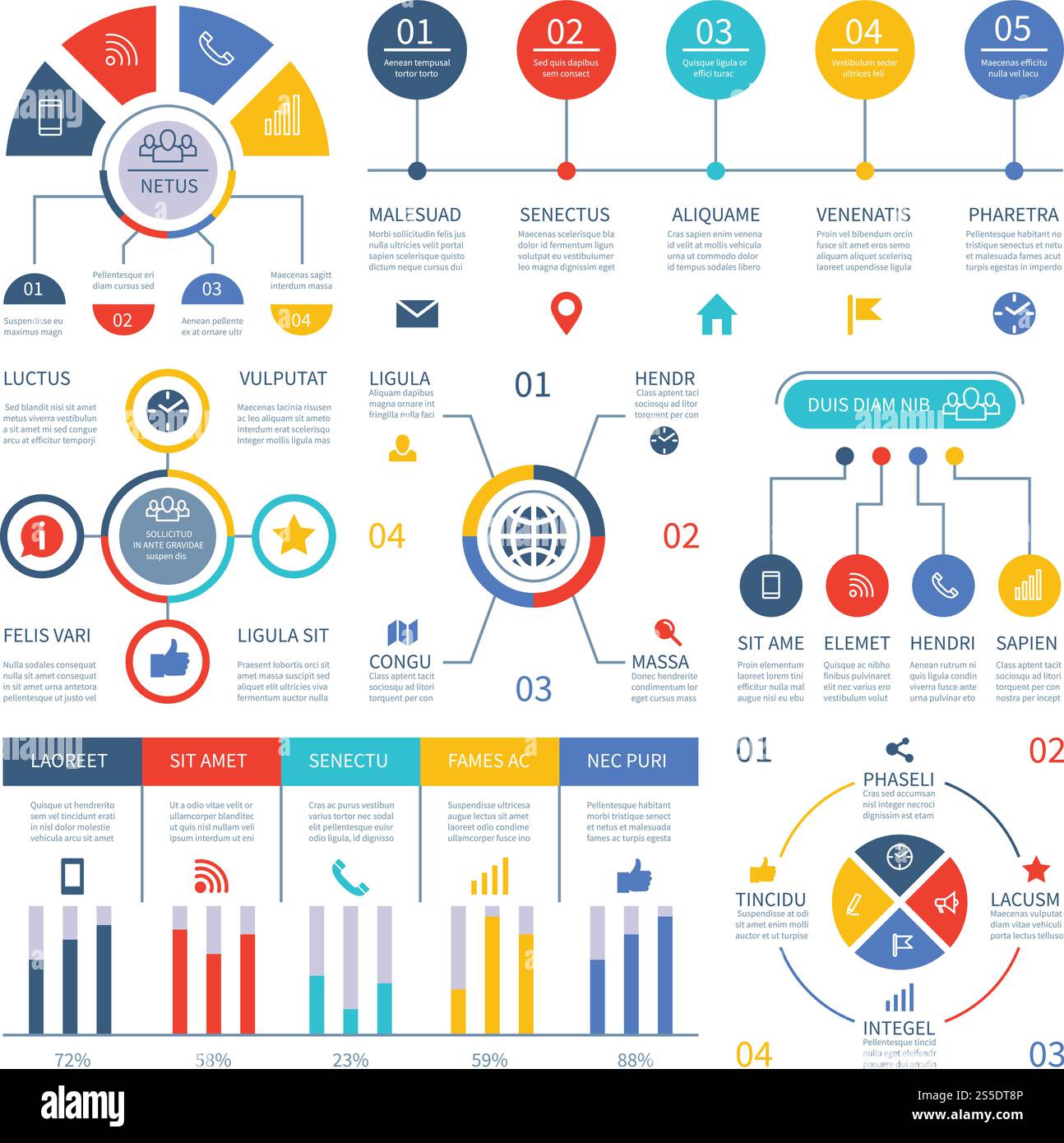 Presentation infographics. Flowchart timeline process chart ...