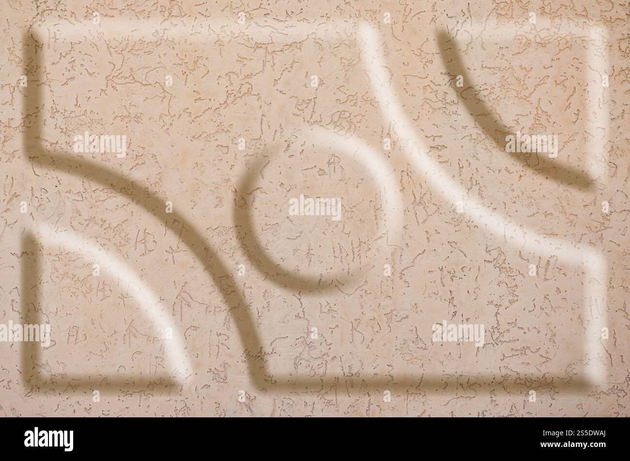 Texture concrete wall with relief inserts. Preparation for graphs ...