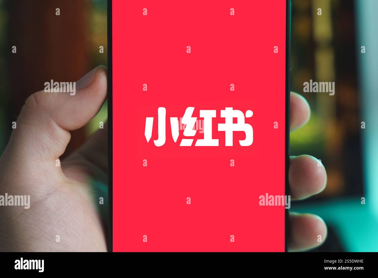 REDnote app on smartphone screen. Chinese social media application ...