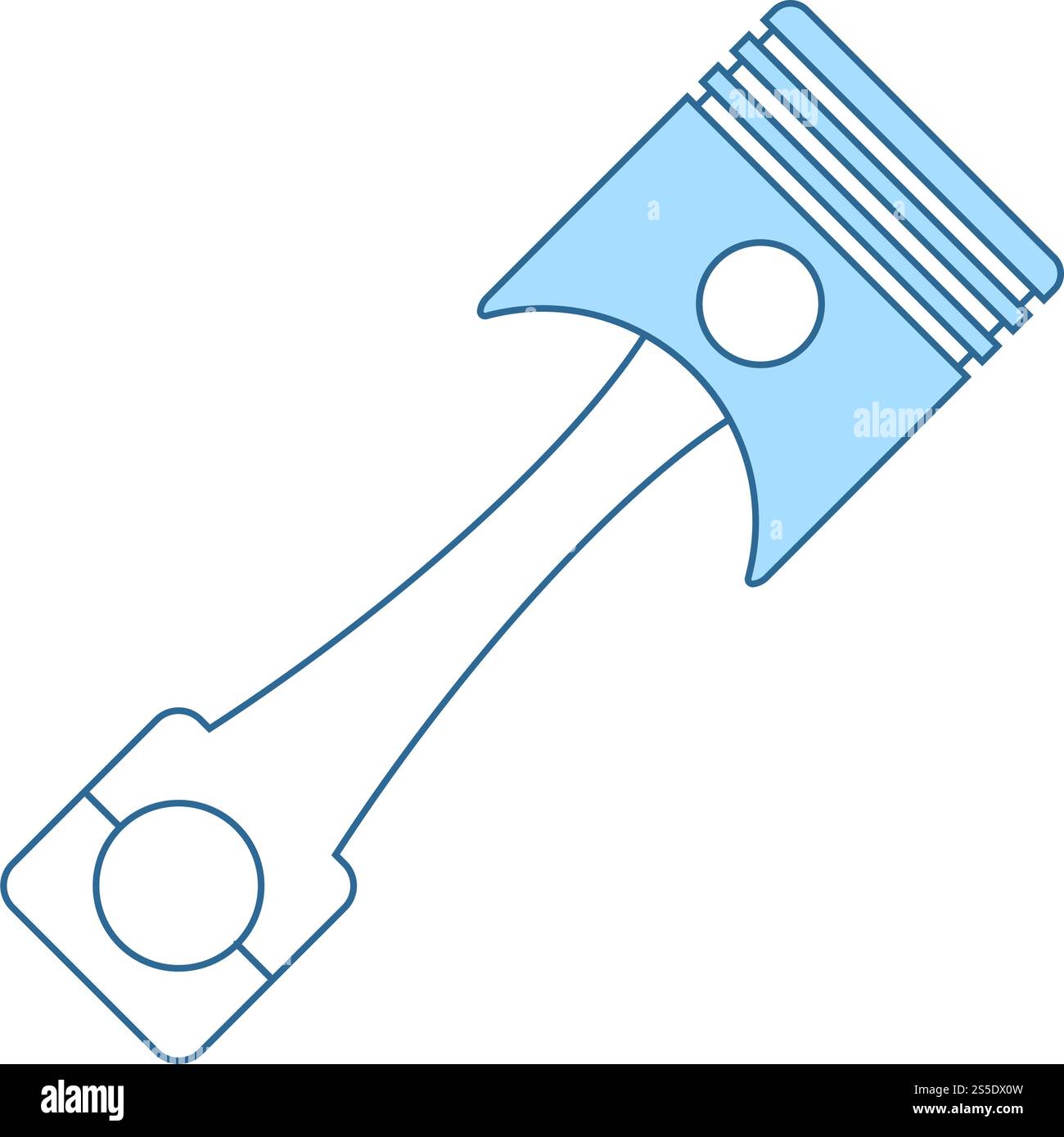 Car Motor Piston Icon. Thin Line With Blue Fill Design. Vector ...