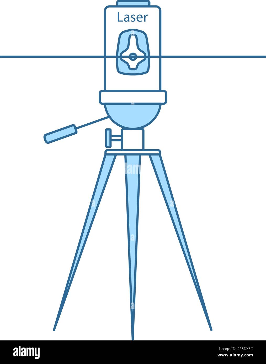 Laser Level Tool Icon. Thin Line With Blue Fill Design. Vector ...