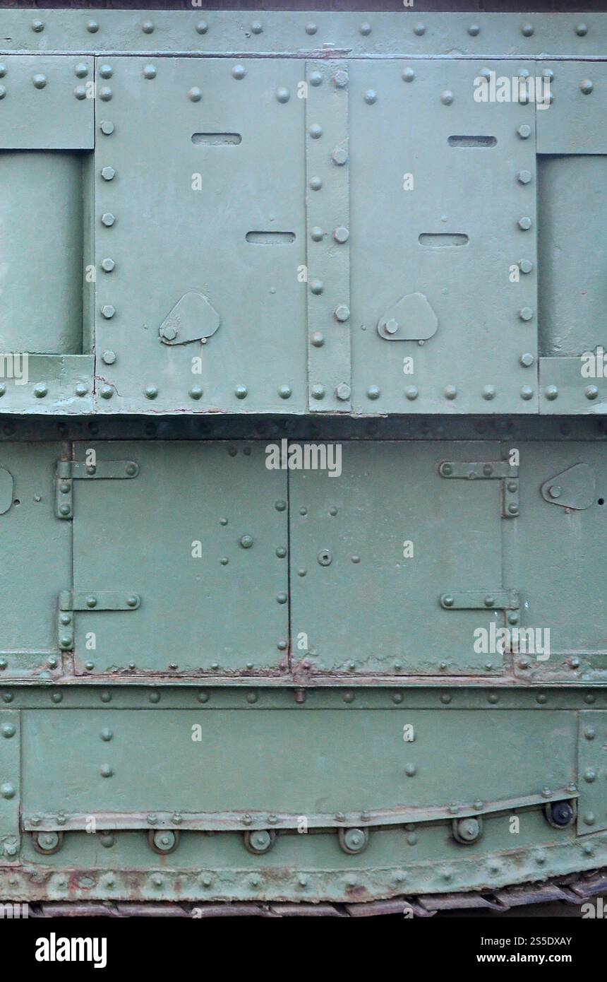 Texture of tank side wall, made of metal and reinforced with a ...