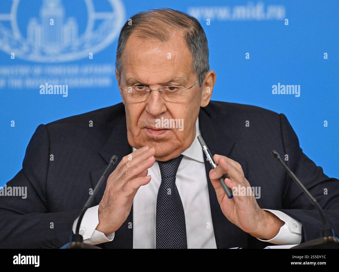 Moscow, Russia. 14th Jan, 2025. Russian Foreign Minister Sergei Lavrov ...