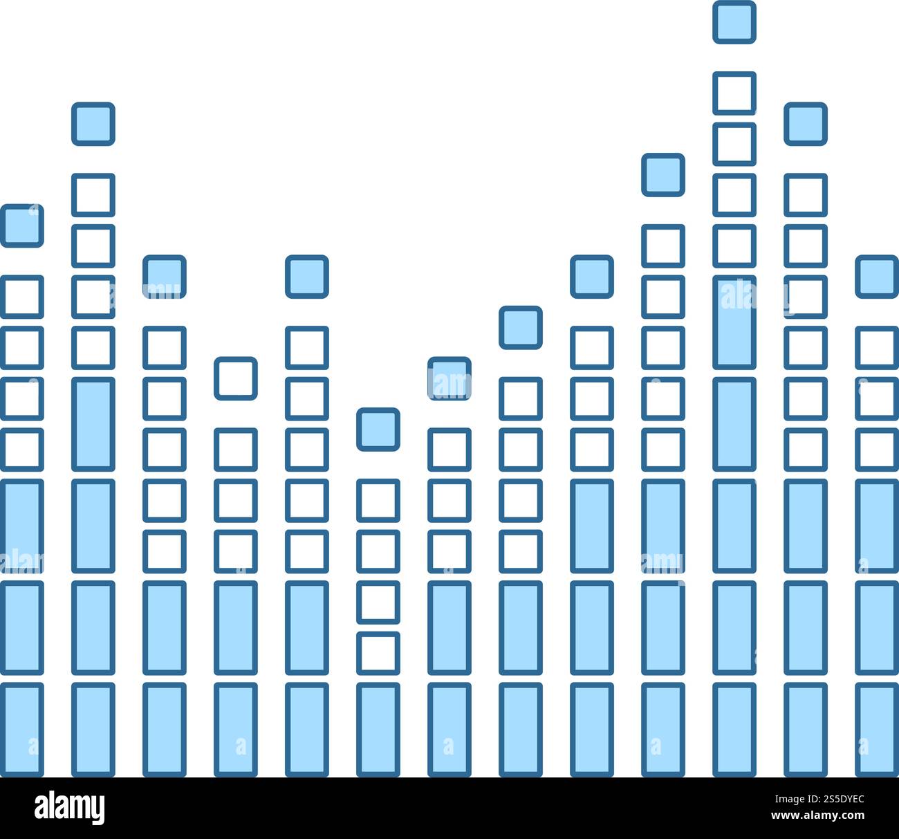 Graphic Equalizer Icon. Thin Line With Blue Fill Design. Vector ...