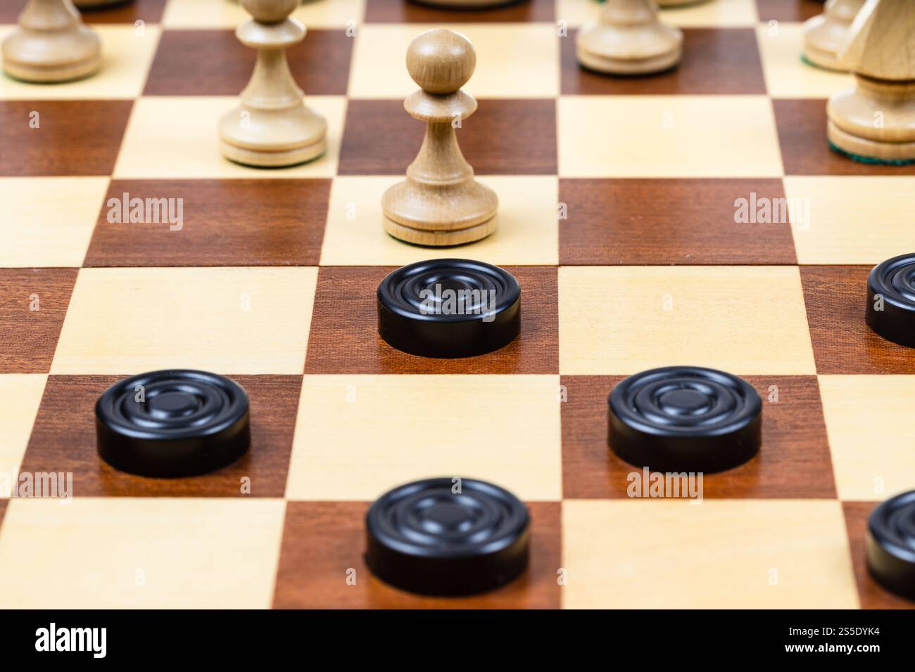playing by different rules on the same board - black checkers and white ...