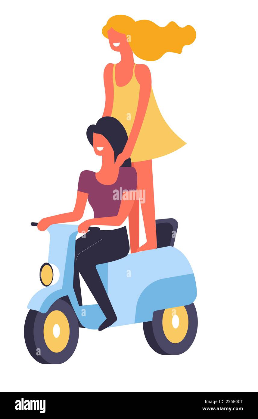 Happy friends driving in Cut Out Stock Images & Pictures - Alamy