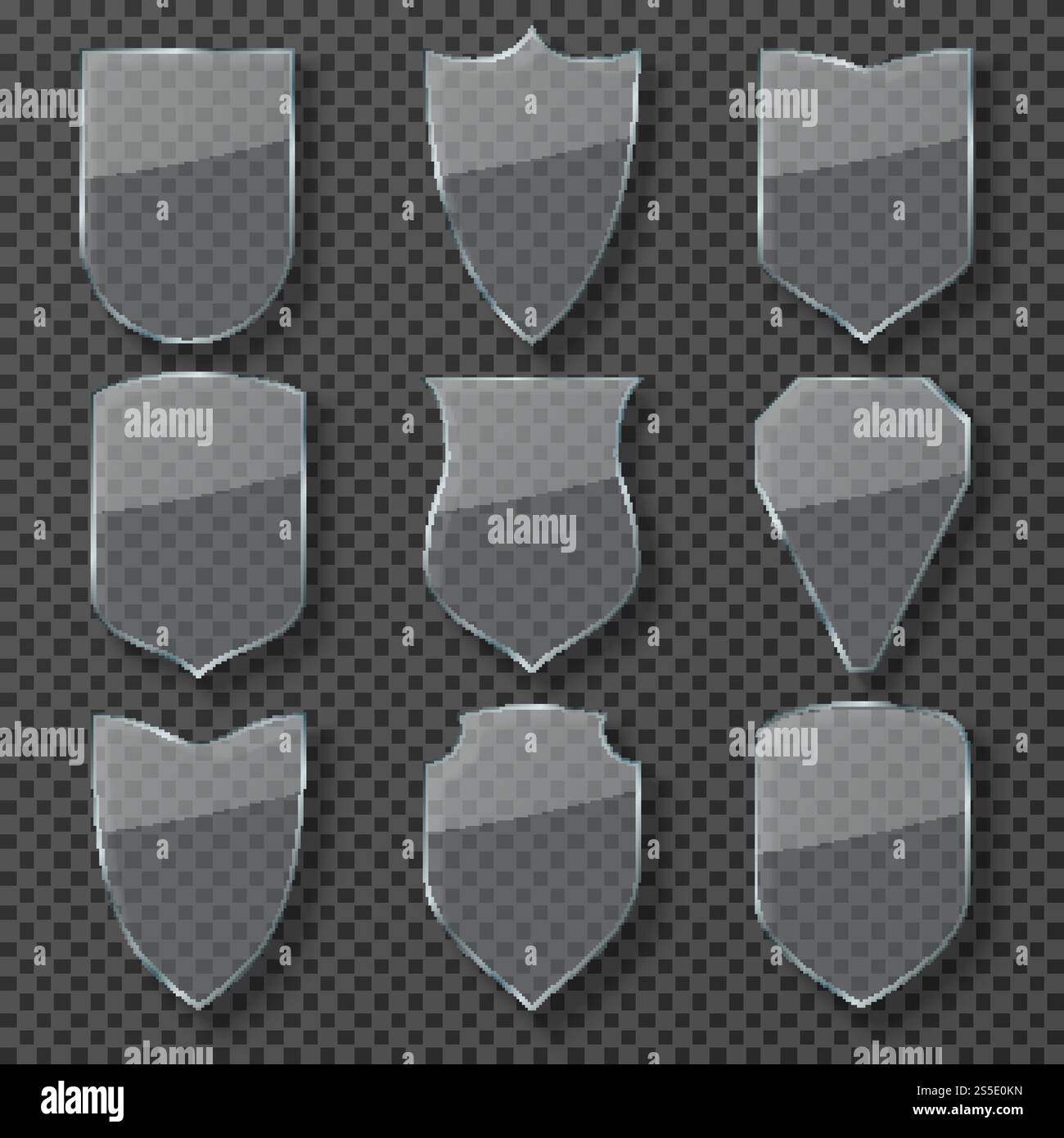 Glass safety shield. Transparent shiny protection shields. Guardian ...