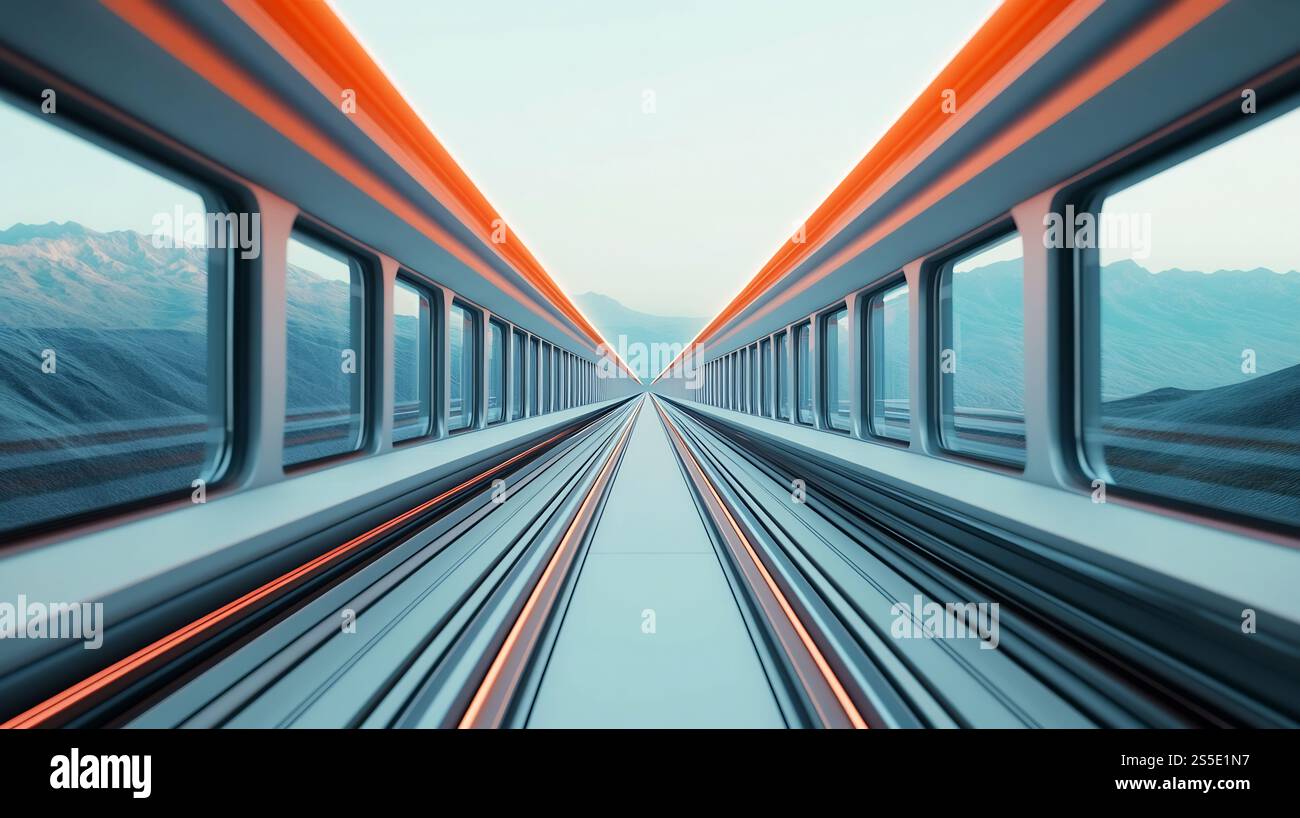 High-Speed Train Zooming Through a Futuristic Landscape Showcasing ...