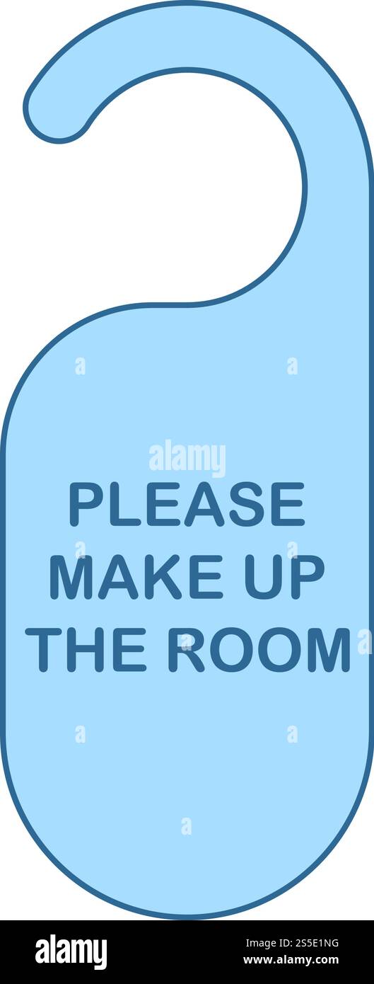 Mke Up Room Tag Icon. Thin Line With Blue Fill Design. Vector ...