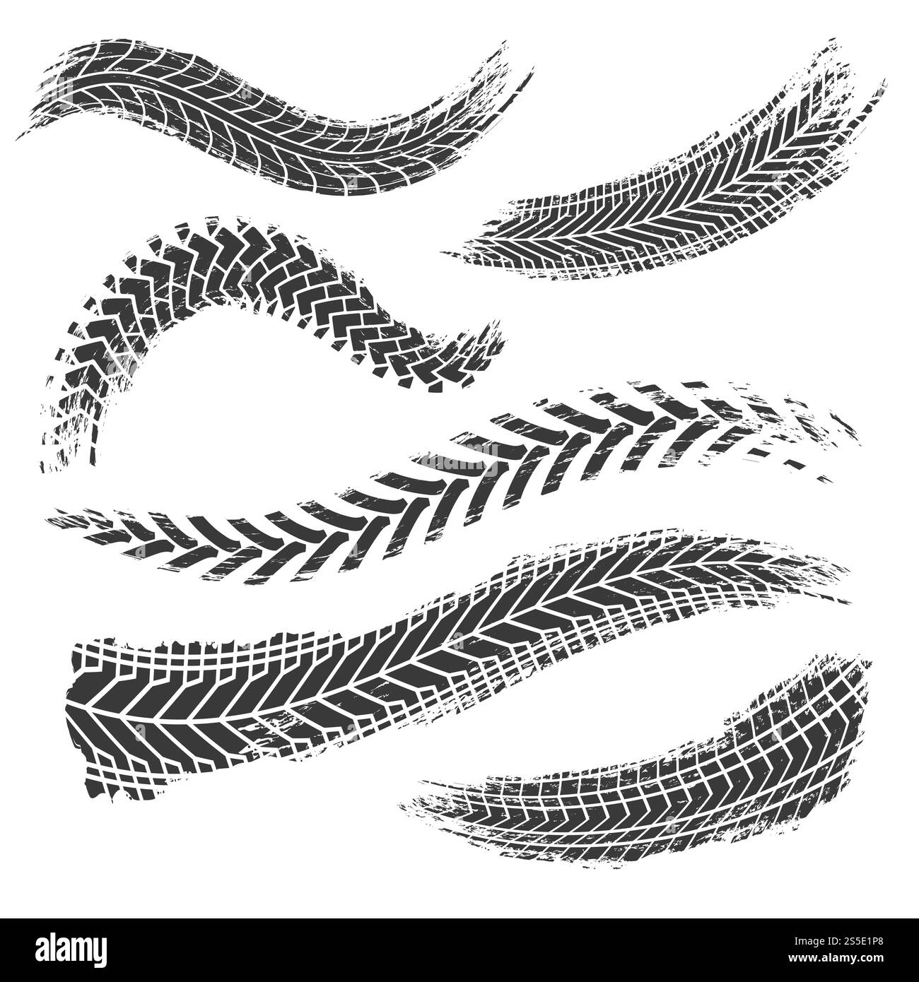 Curved tire tracks Cut Out Stock Images & Pictures - Alamy