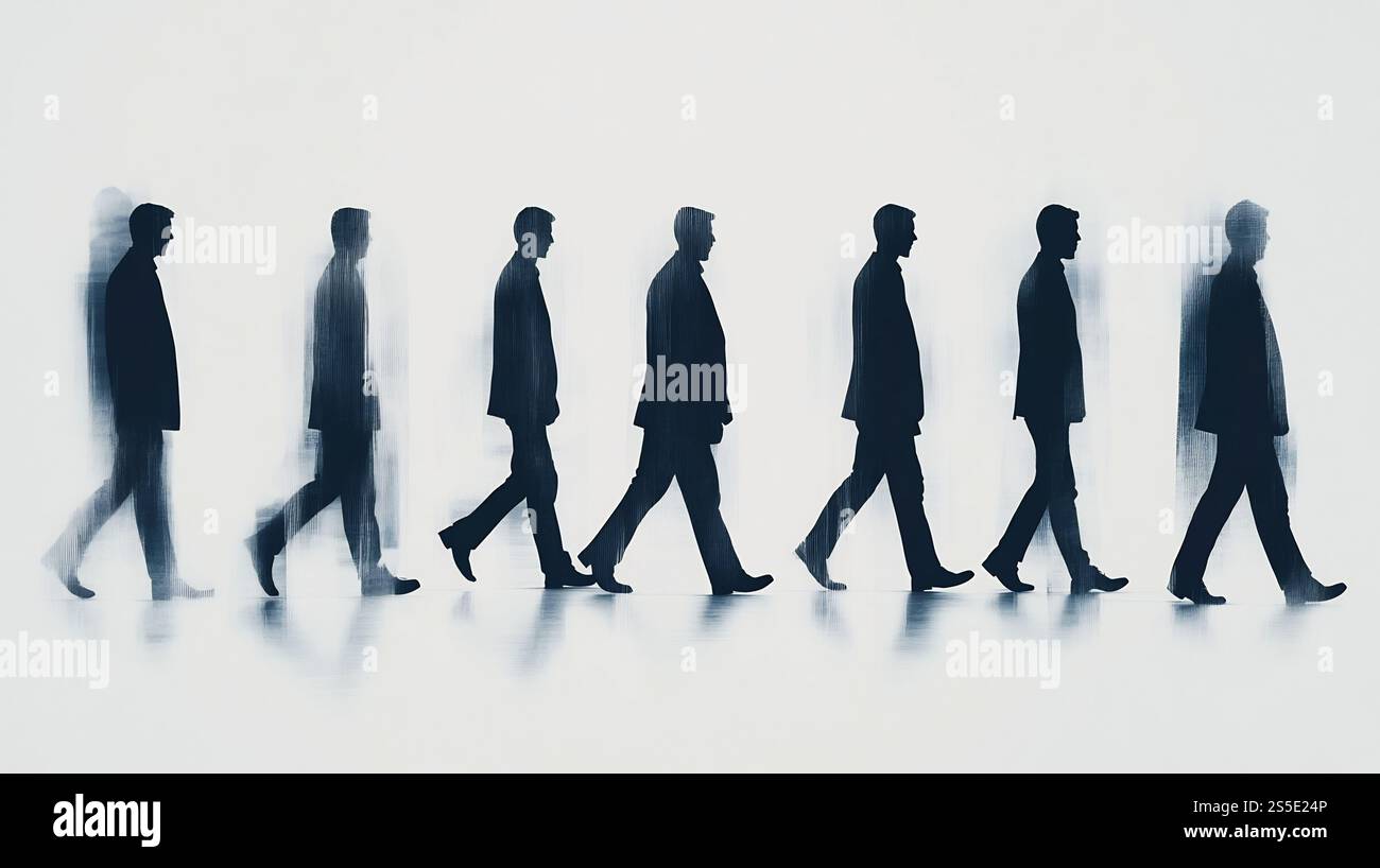 Ethereal,Flowing Silhouettes of Stylized Human Figures Blending into a ...