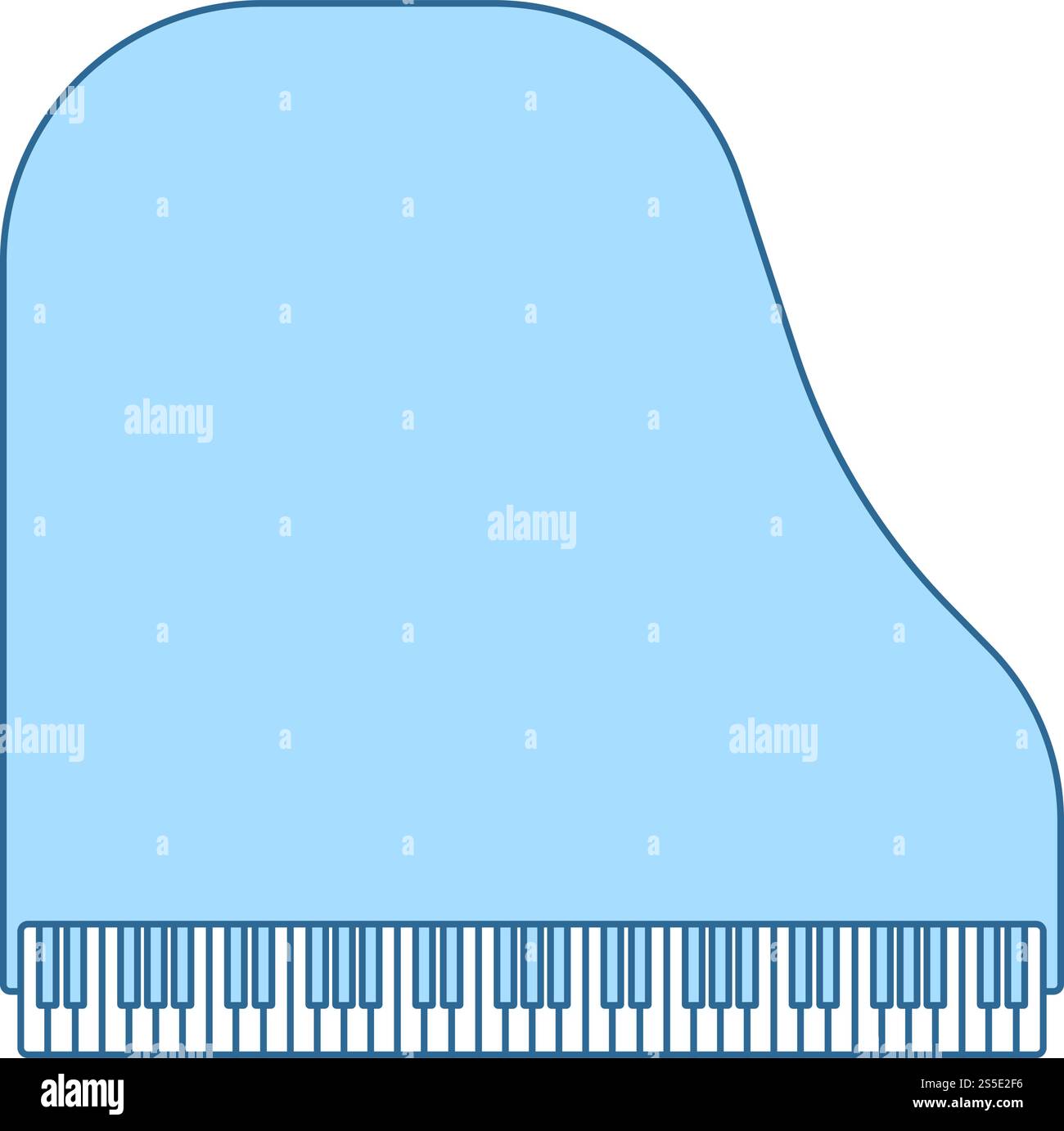 Grand Piano Icon. Thin Line With Blue Fill Design. Vector Illustration ...
