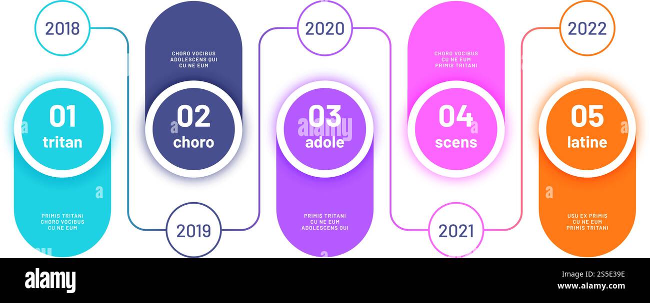 Process chart. Infographic timeline with 5 steps. Business five options ...