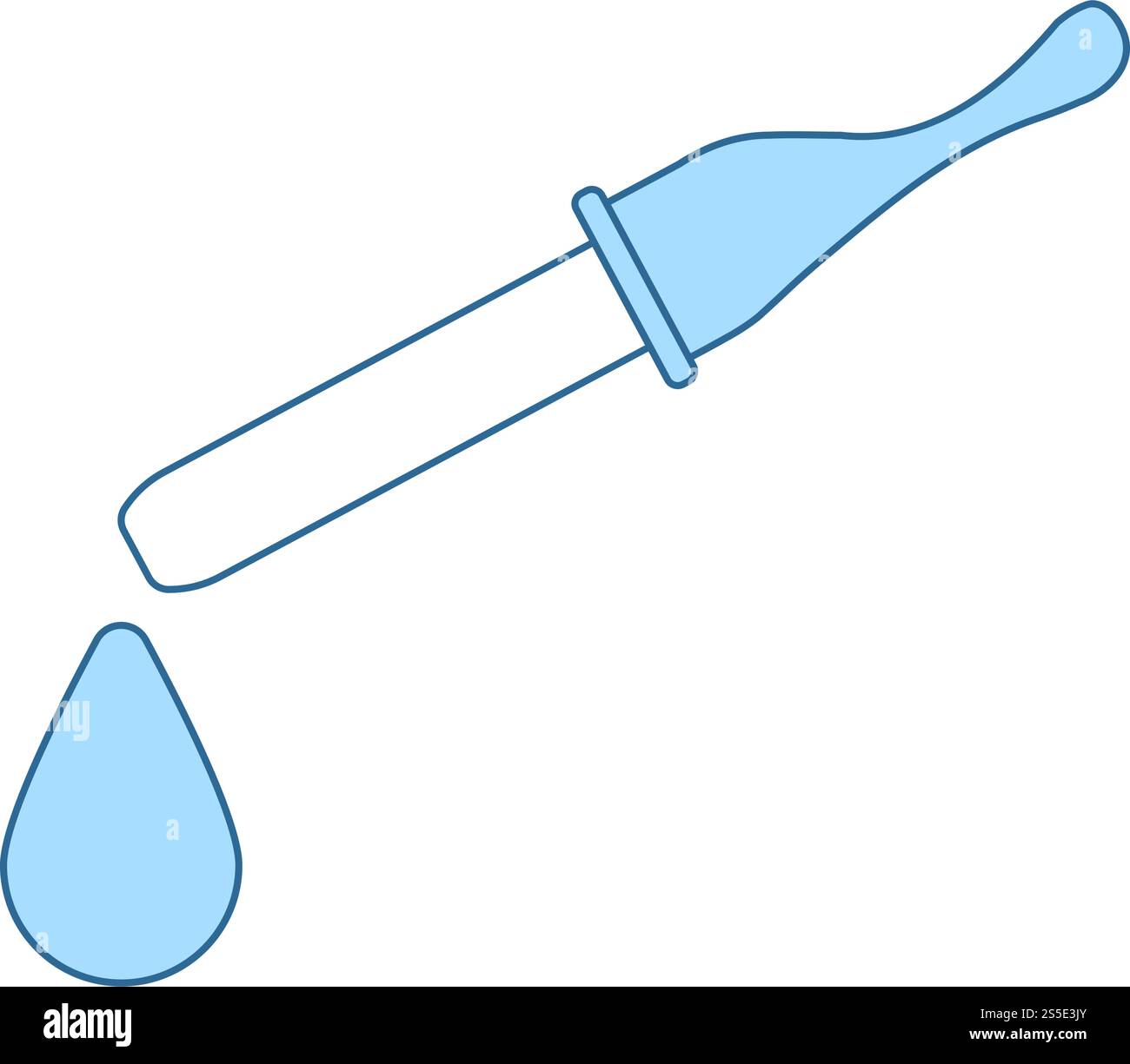 Dropper Icon. Thin Line With Blue Fill Design. Vector Illustration ...