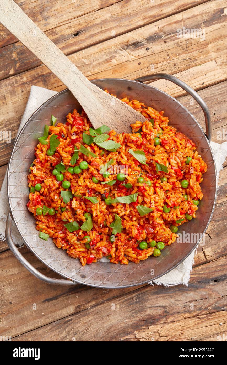 Djuvec Rice and Pea Pan Stock Photo - Alamy