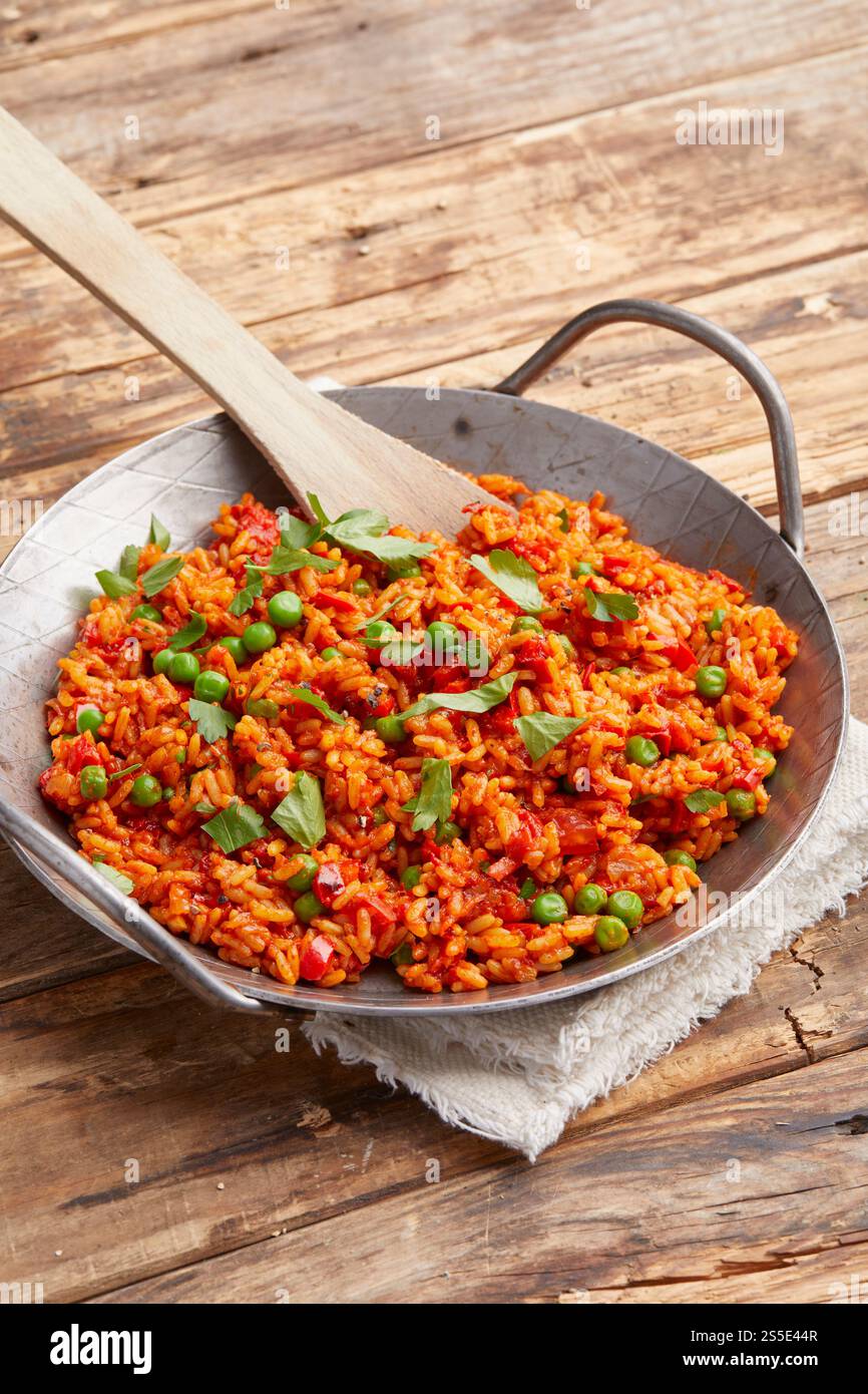 Djuvec Rice and Pea Pan Stock Photo - Alamy