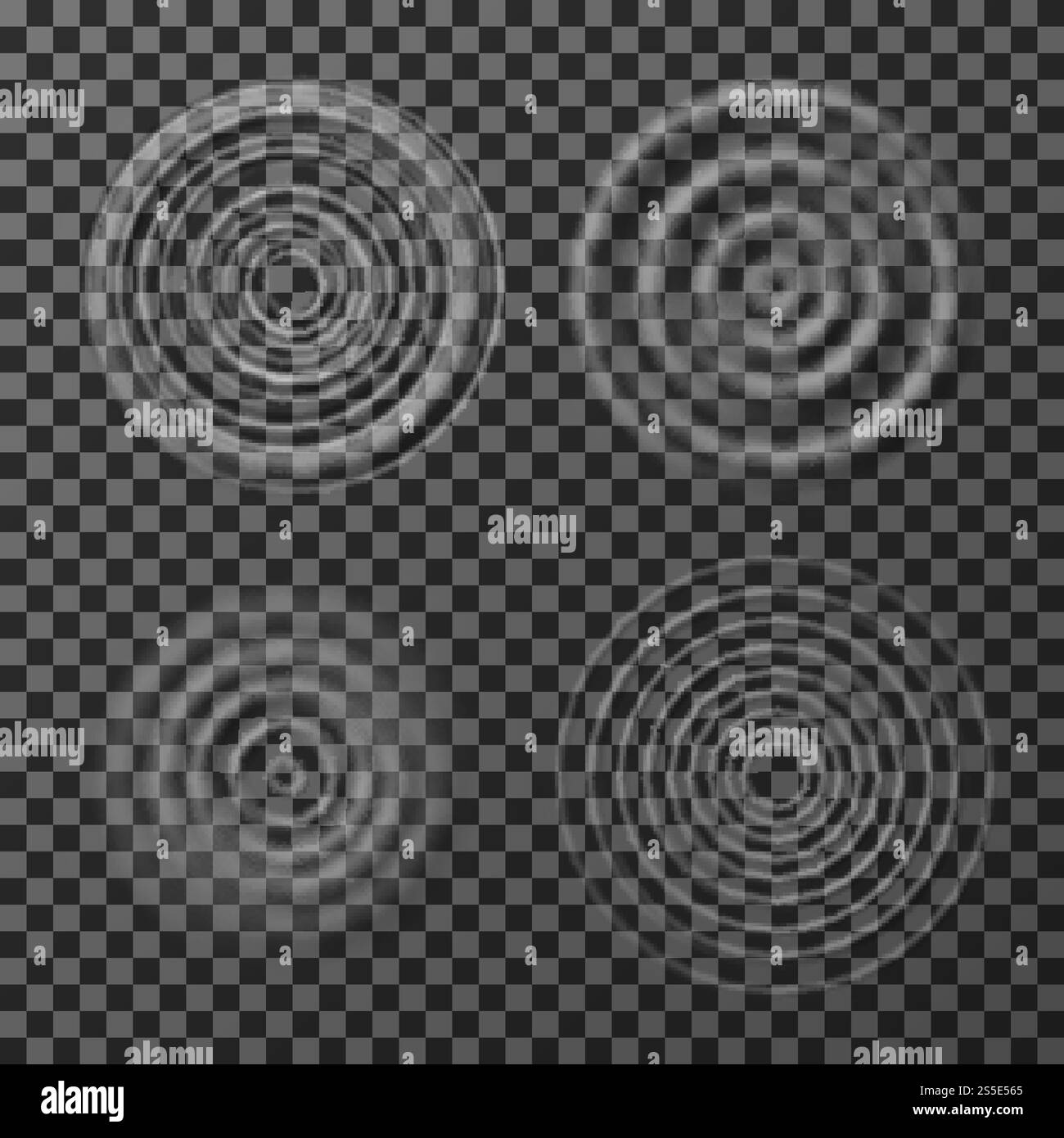 Water ripples. Sound impact circular ripples. Concentric circles top view isolated on ...