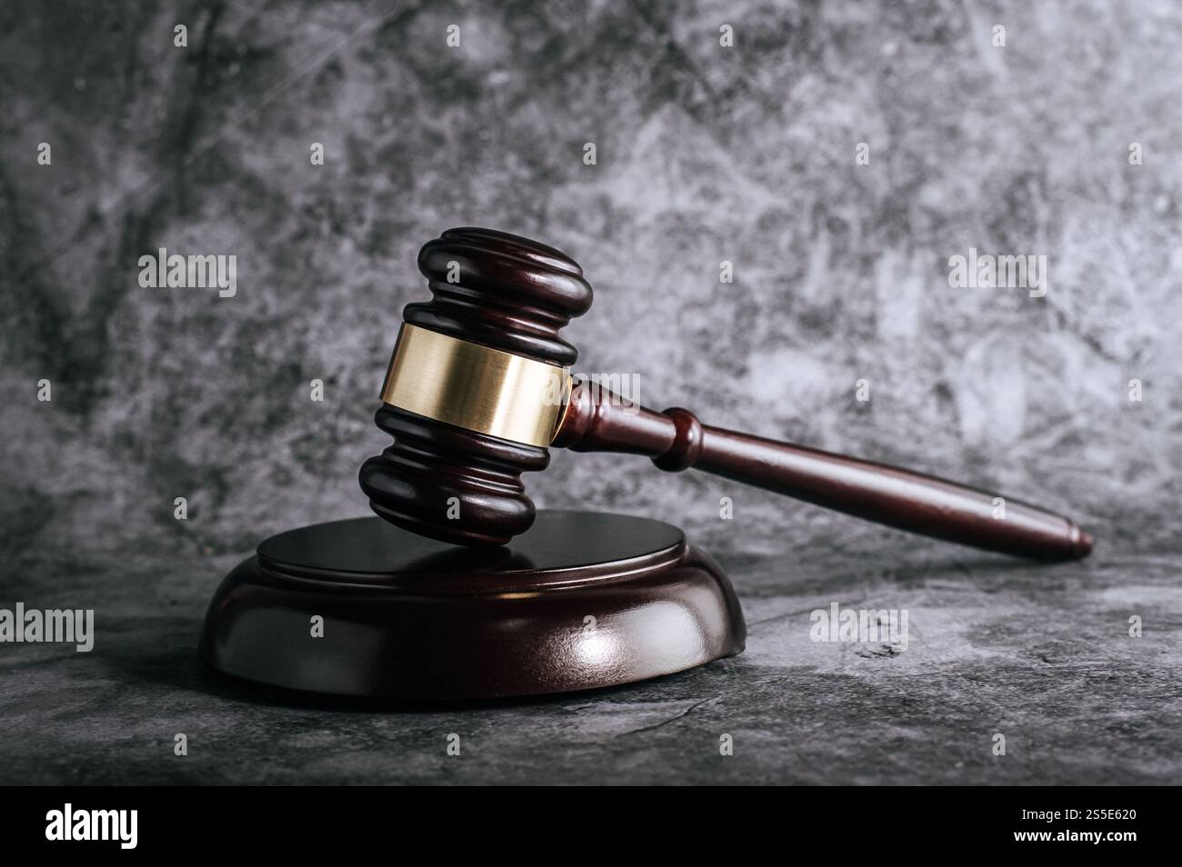 wooden judges gavel on table in a courtroom or enforcement office Stock ...