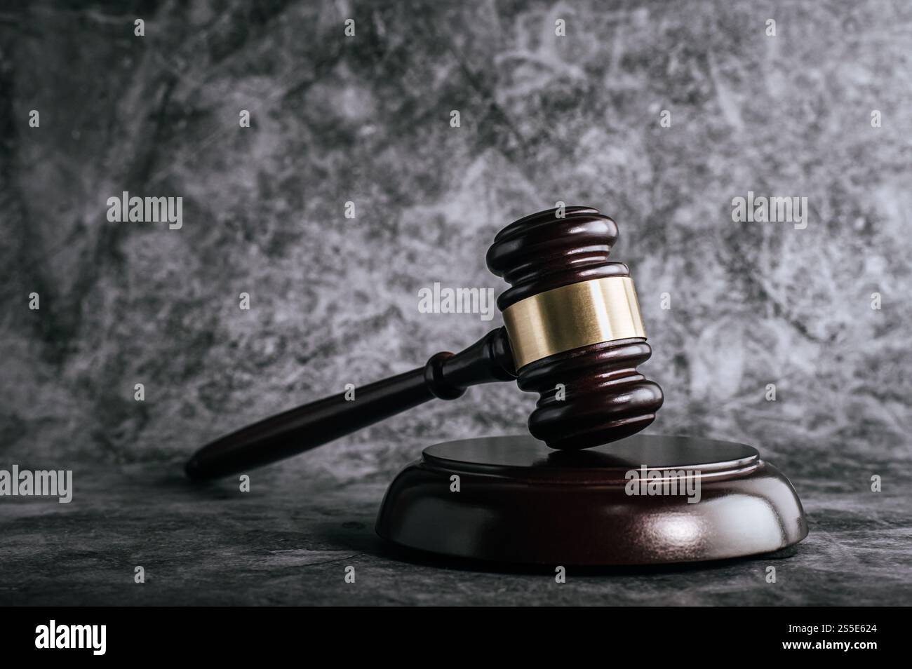wooden judges gavel on table in a courtroom or enforcement office Stock ...