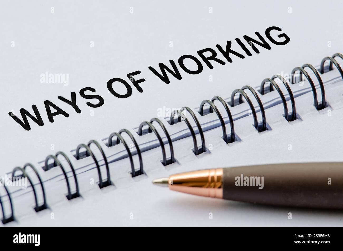 Ways of working text on white notepad. Business culture of working ...