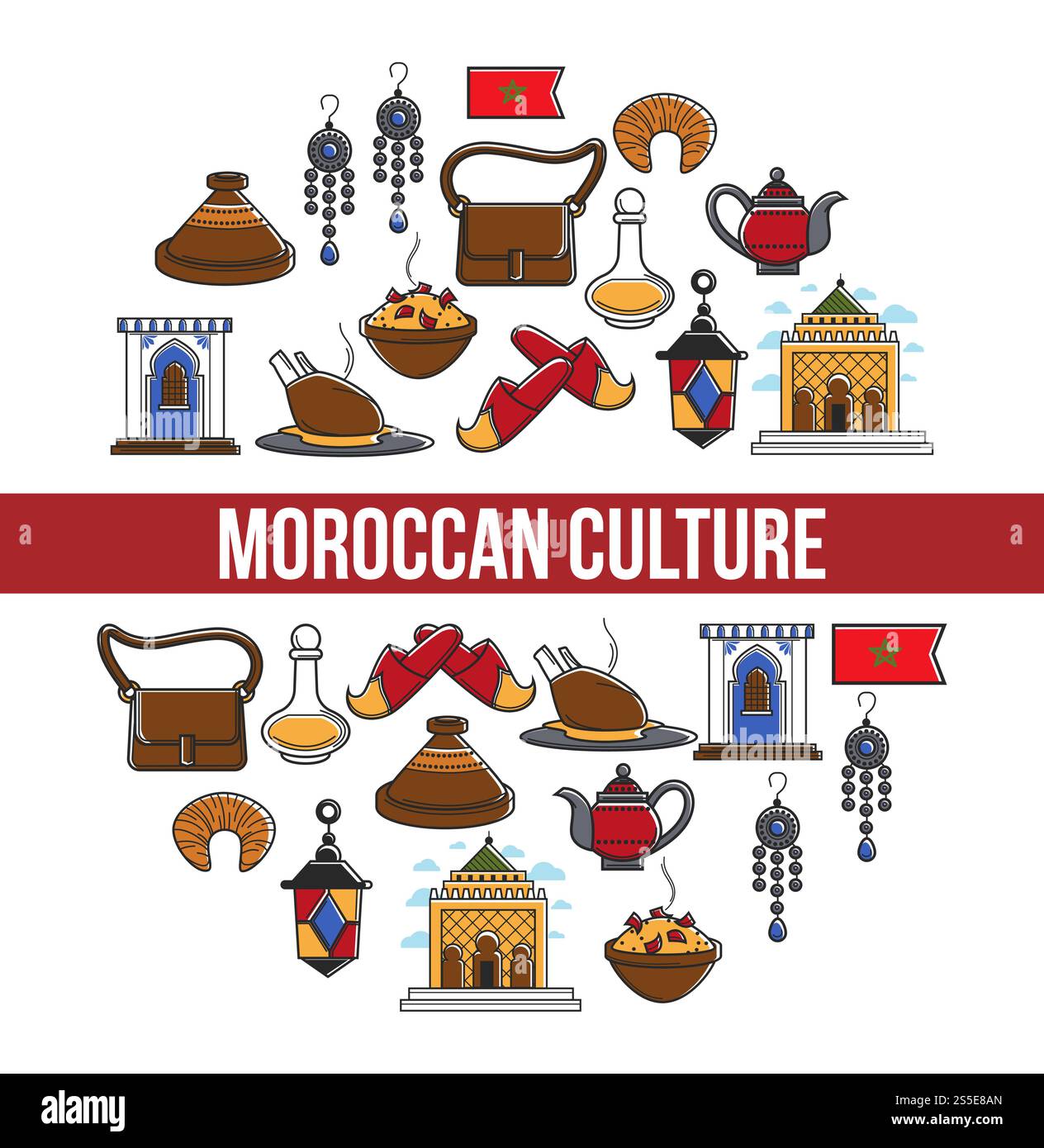 Moroccan symbols promo poster with cultural elements and sample text ...