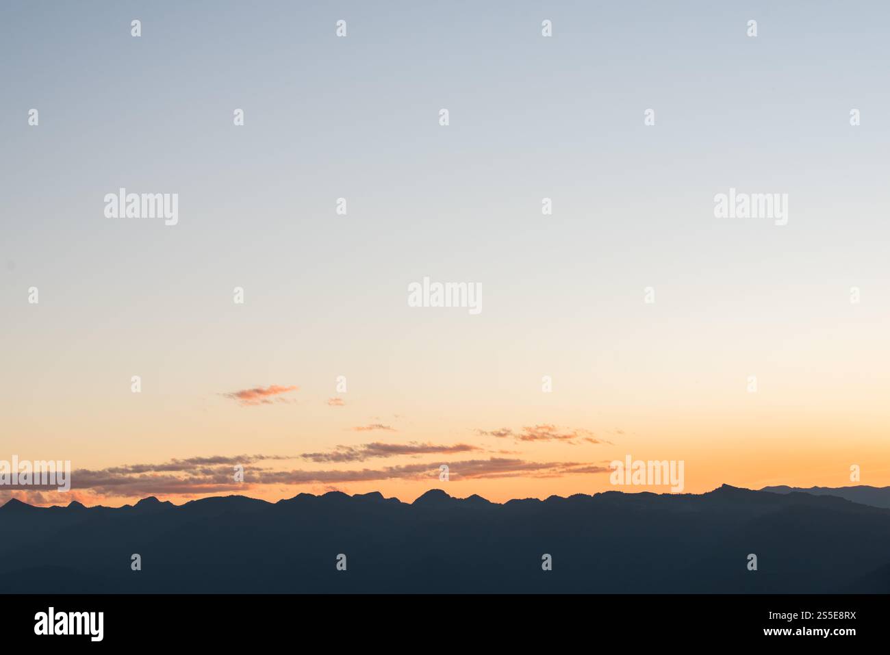 Mountain range in the morning, Silhouette layer mountain Stock Photo ...