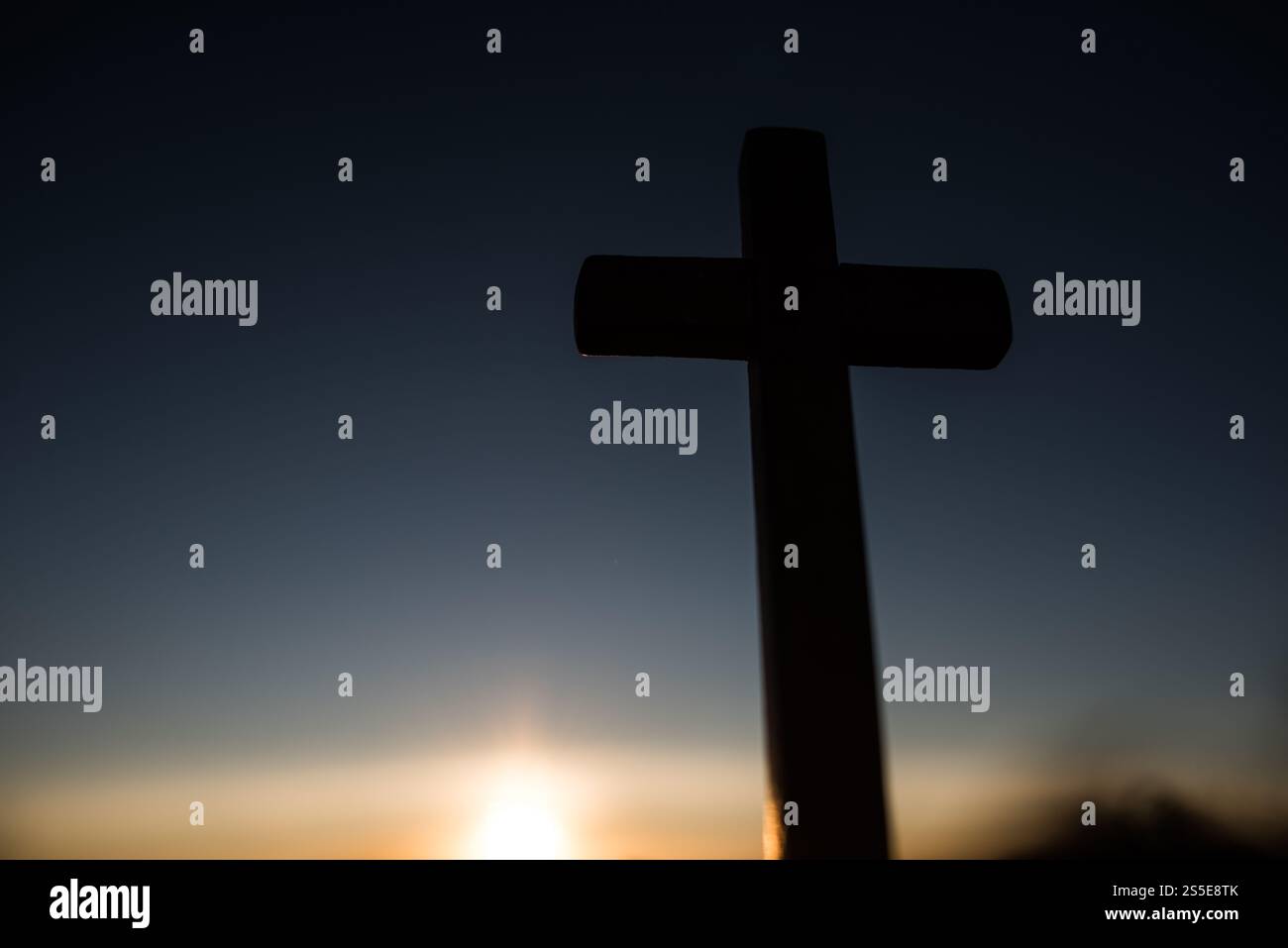 Religious christian cross silhouette hi-res stock photography and ...
