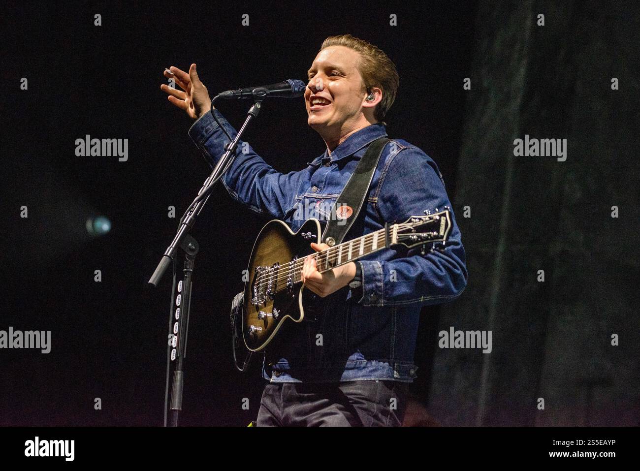 George Ezra performing in concert at the O2 Arena in London, England ...