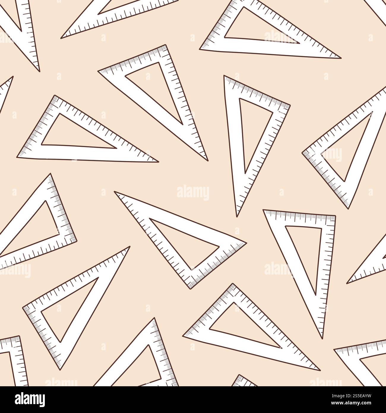School Triangle Scale Seamless. Back To School Sketch Doodle Design ...