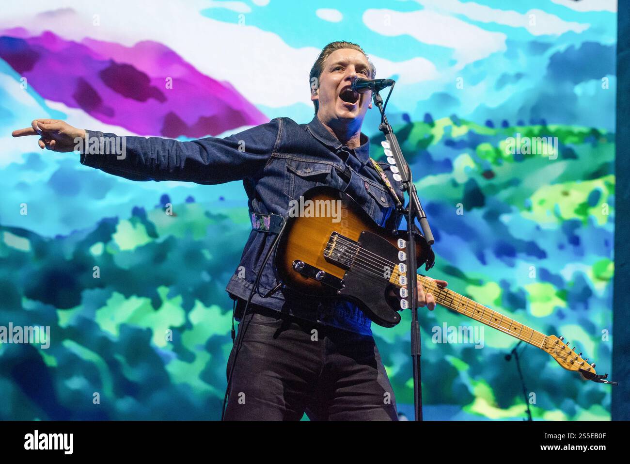 George Ezra performing in concert at the O2 Arena in London, England ...