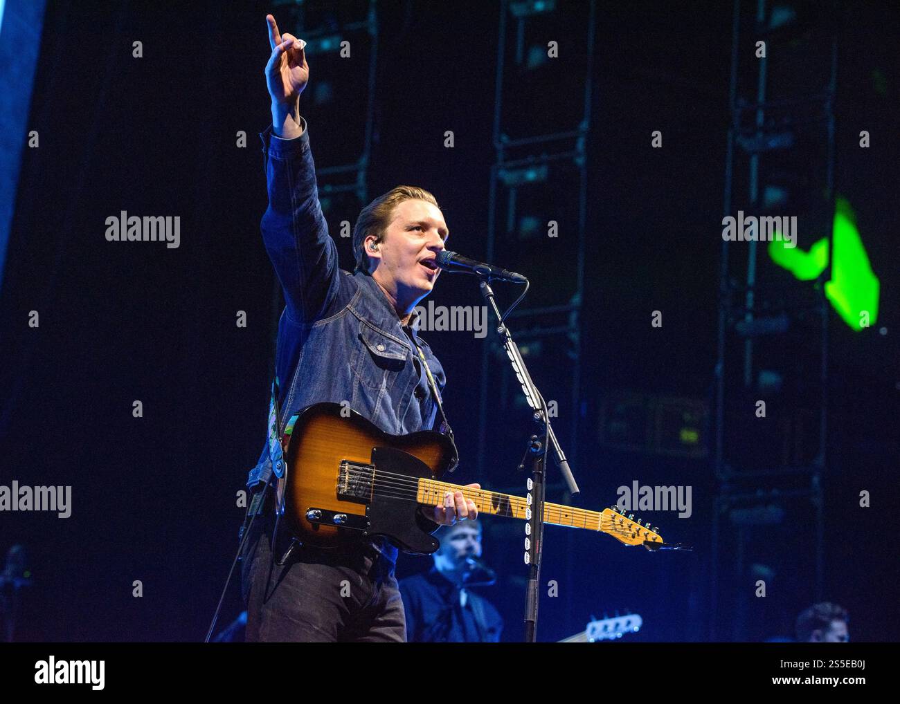 George Ezra performing in concert at the O2 Arena in London, England ...