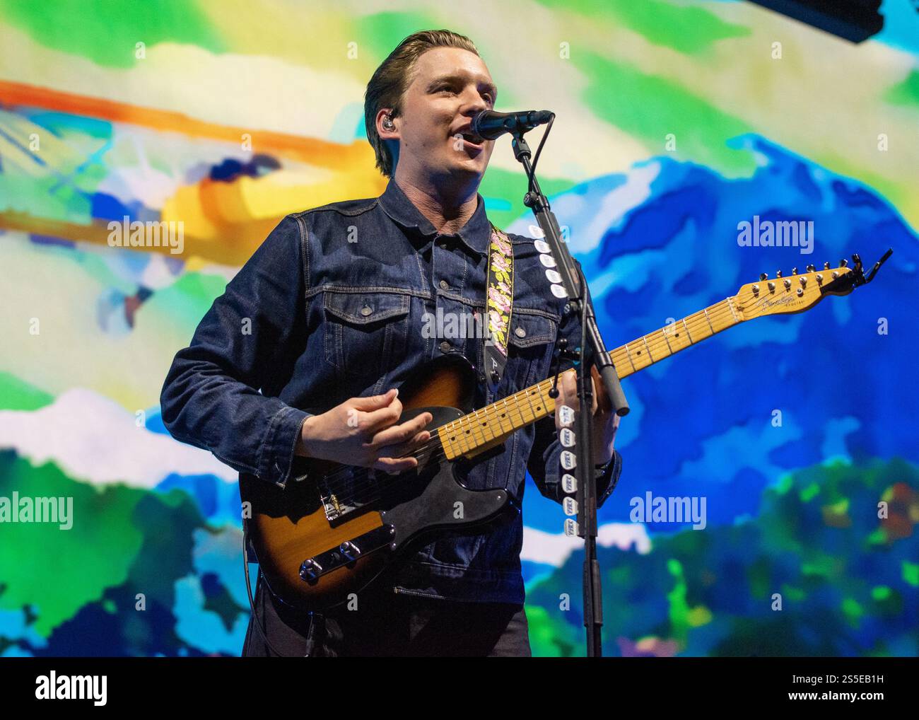 George Ezra performing in concert at the O2 Arena in London, England ...