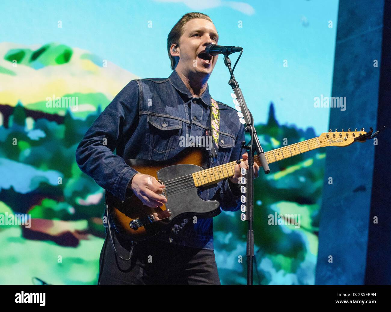 George Ezra performing in concert at the O2 Arena in London, England ...