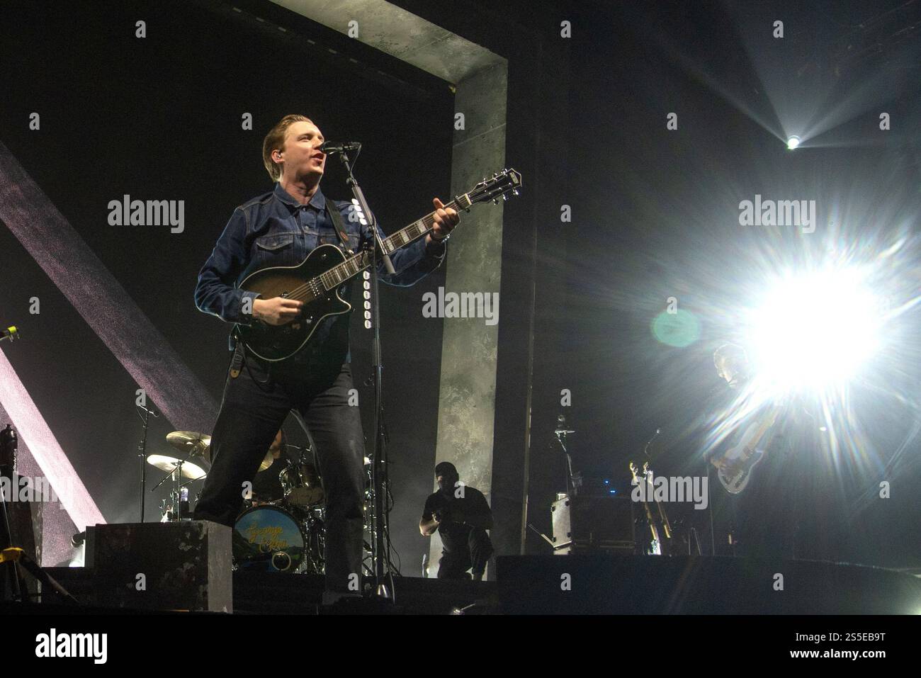 George Ezra performing in concert at the O2 Arena in London, England ...