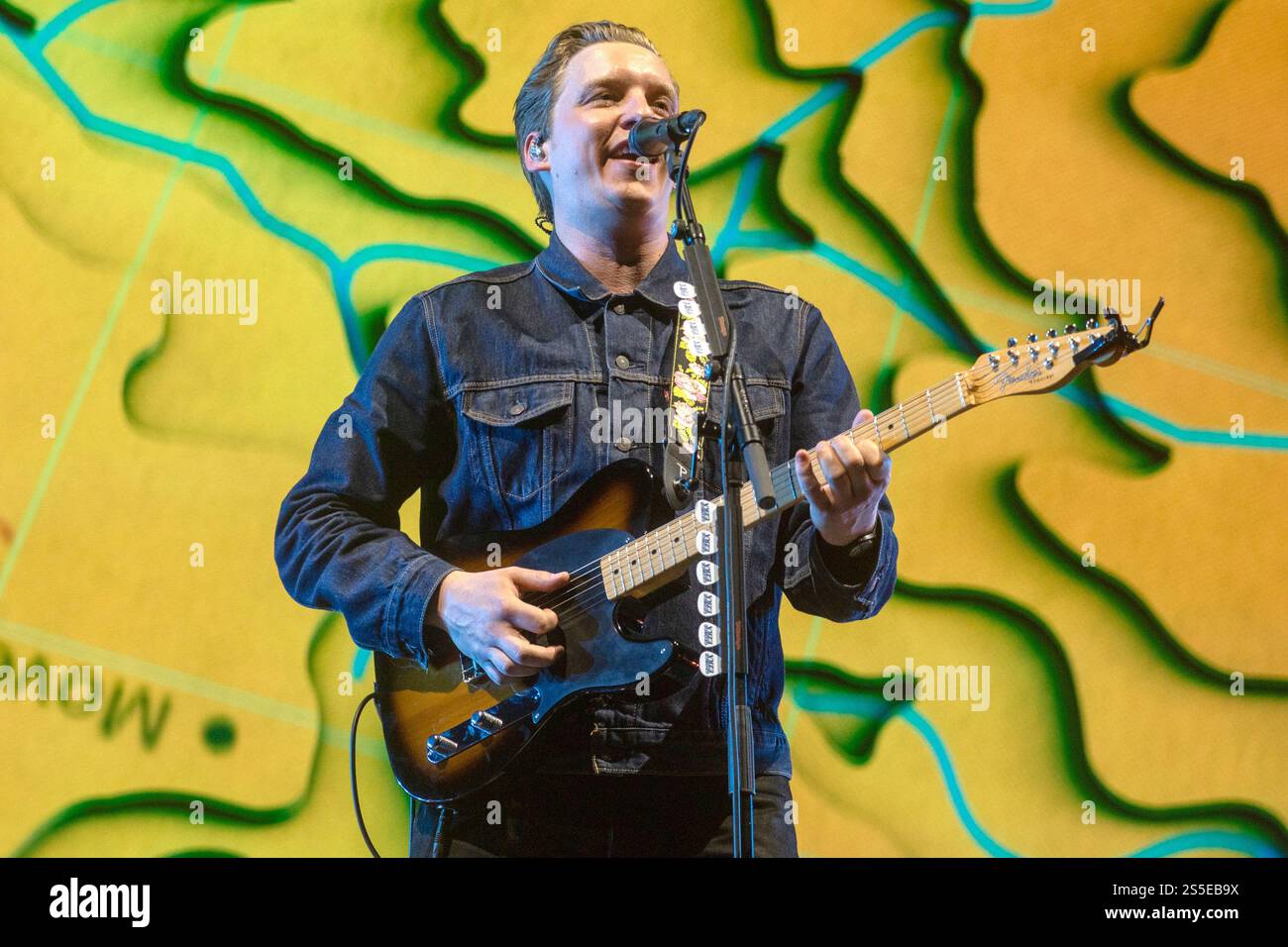 George Ezra performing in concert at the O2 Arena in London, England ...