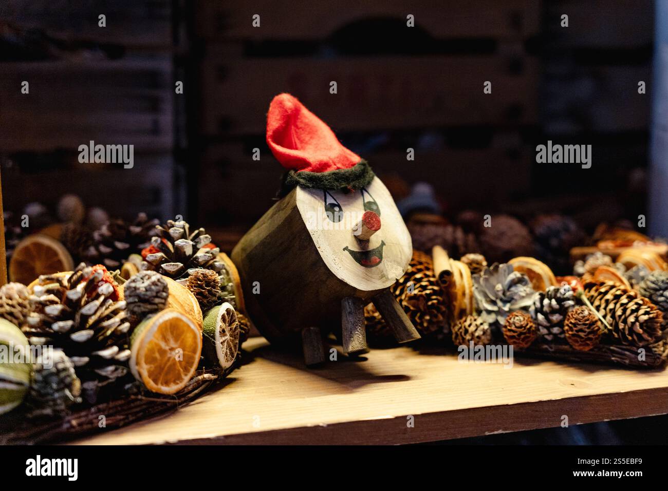 Traditional catalan "cagatio" gifts are seen at a Christmas market in ...