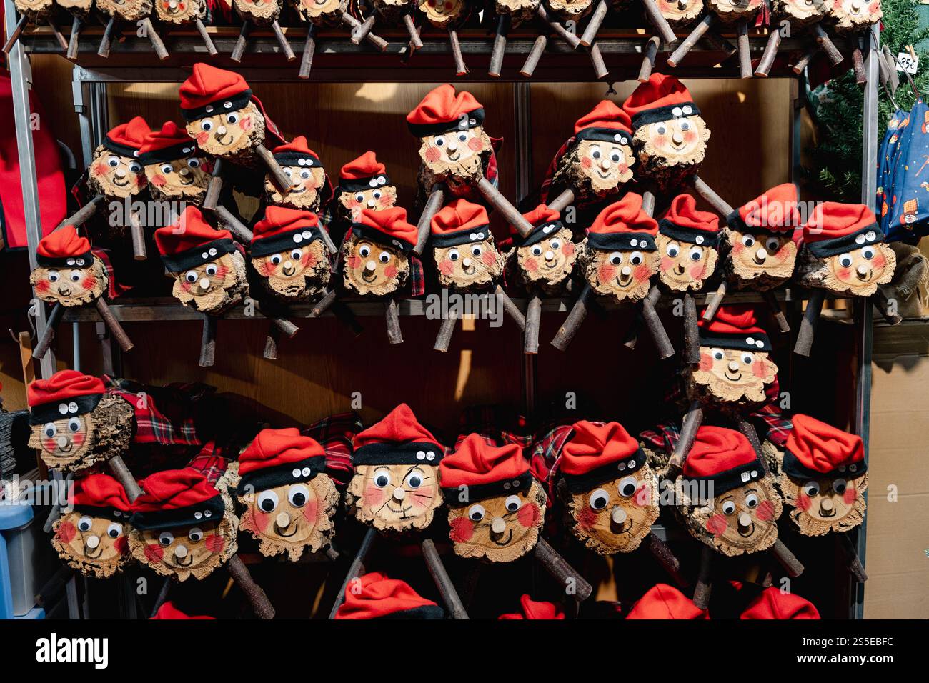 Traditional catalan "cagatio" gifts are seen at a Christmas market in ...