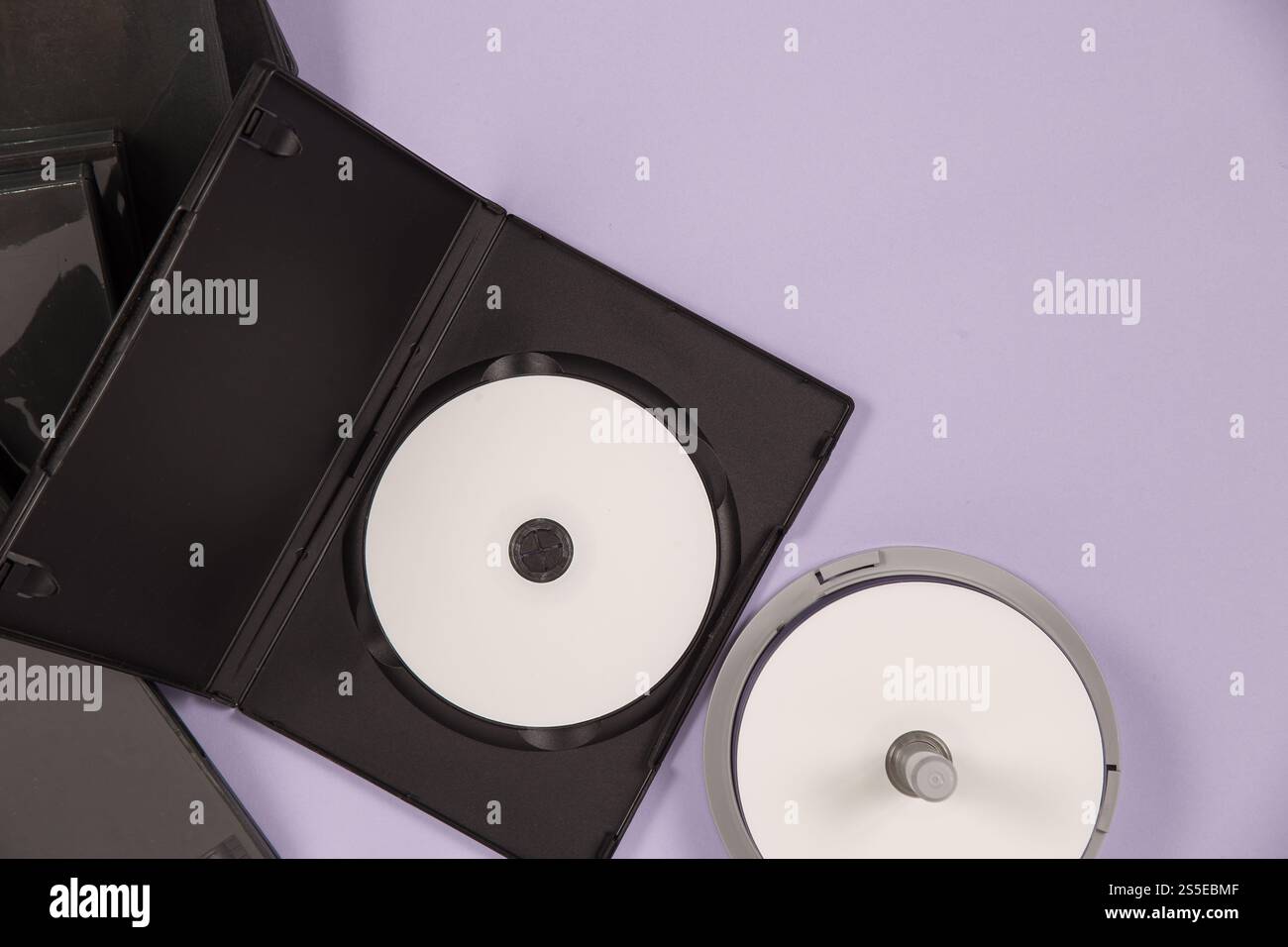 Top view DVD music set Stock Photo - Alamy