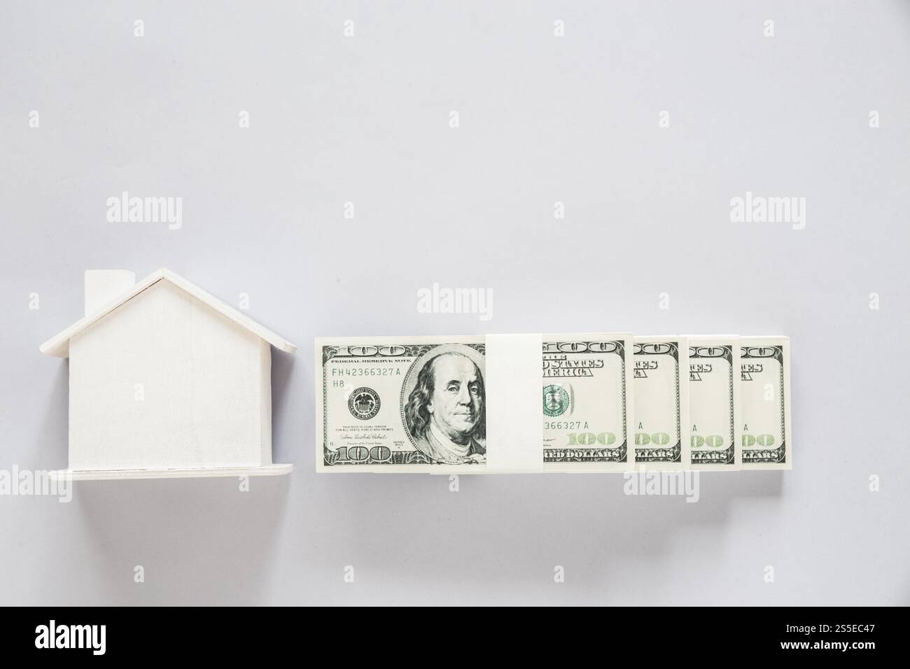 Top view dollar banknote with wood house , finance concept Stock Photo ...