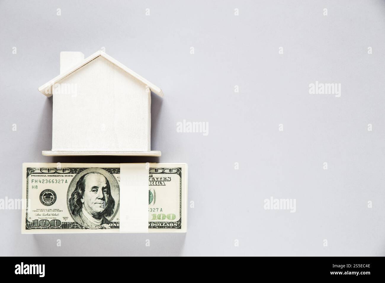 Top view dollar banknote with wood house , finance concept Stock Photo ...