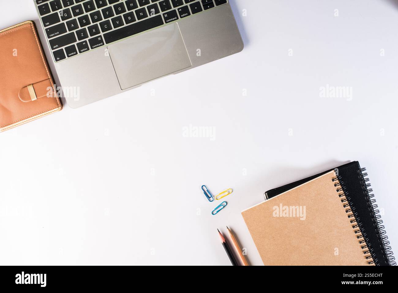 Flat lay, top view office table desk. Workspace background Stock Photo ...