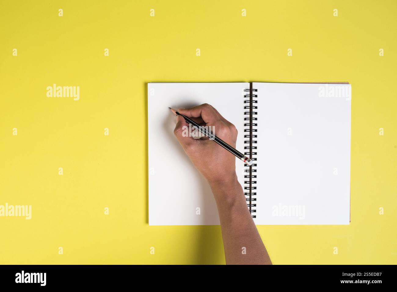Above woman notebook writing hi-res stock photography and images - Alamy
