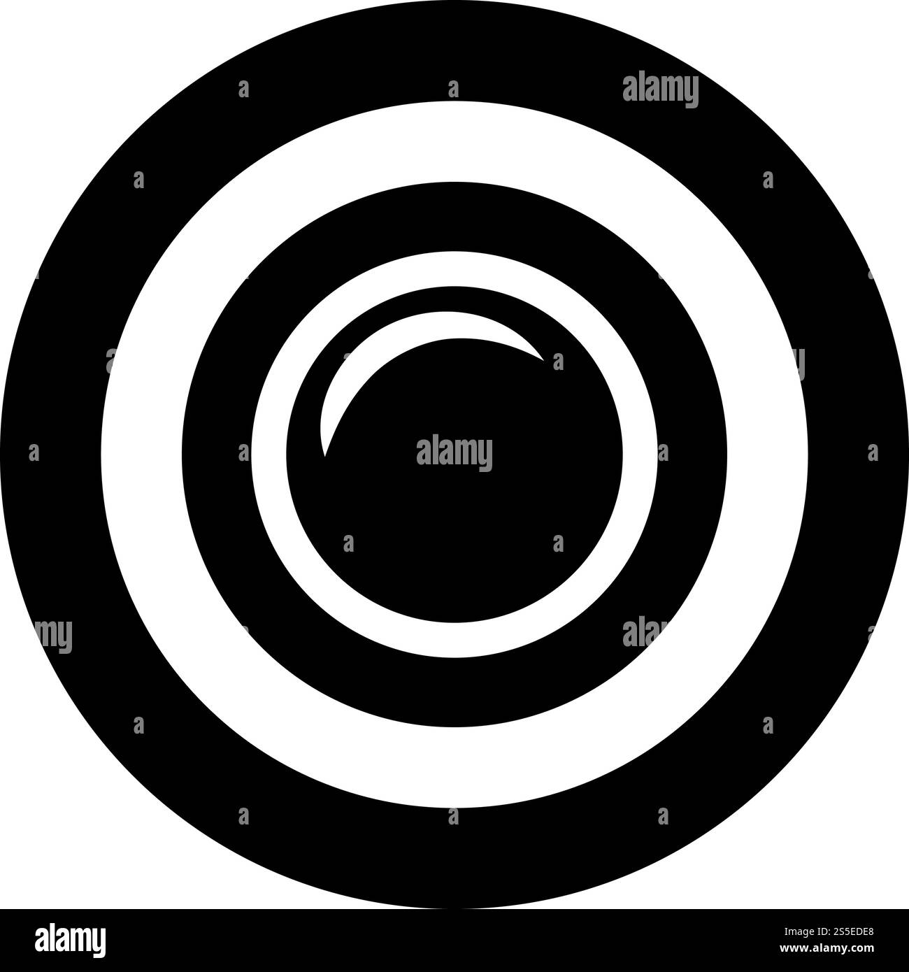 Camera lens photo equipment icon in circle round black color vector ...
