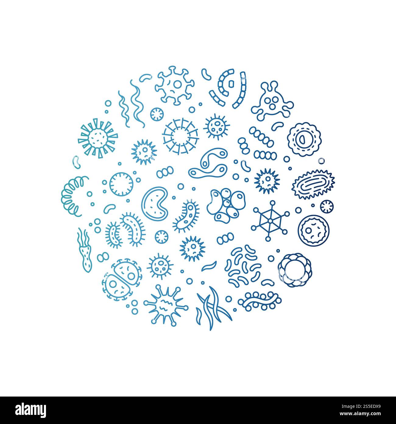 Microbes, viruses, bacteria, microorganism cells and primitive organism ...