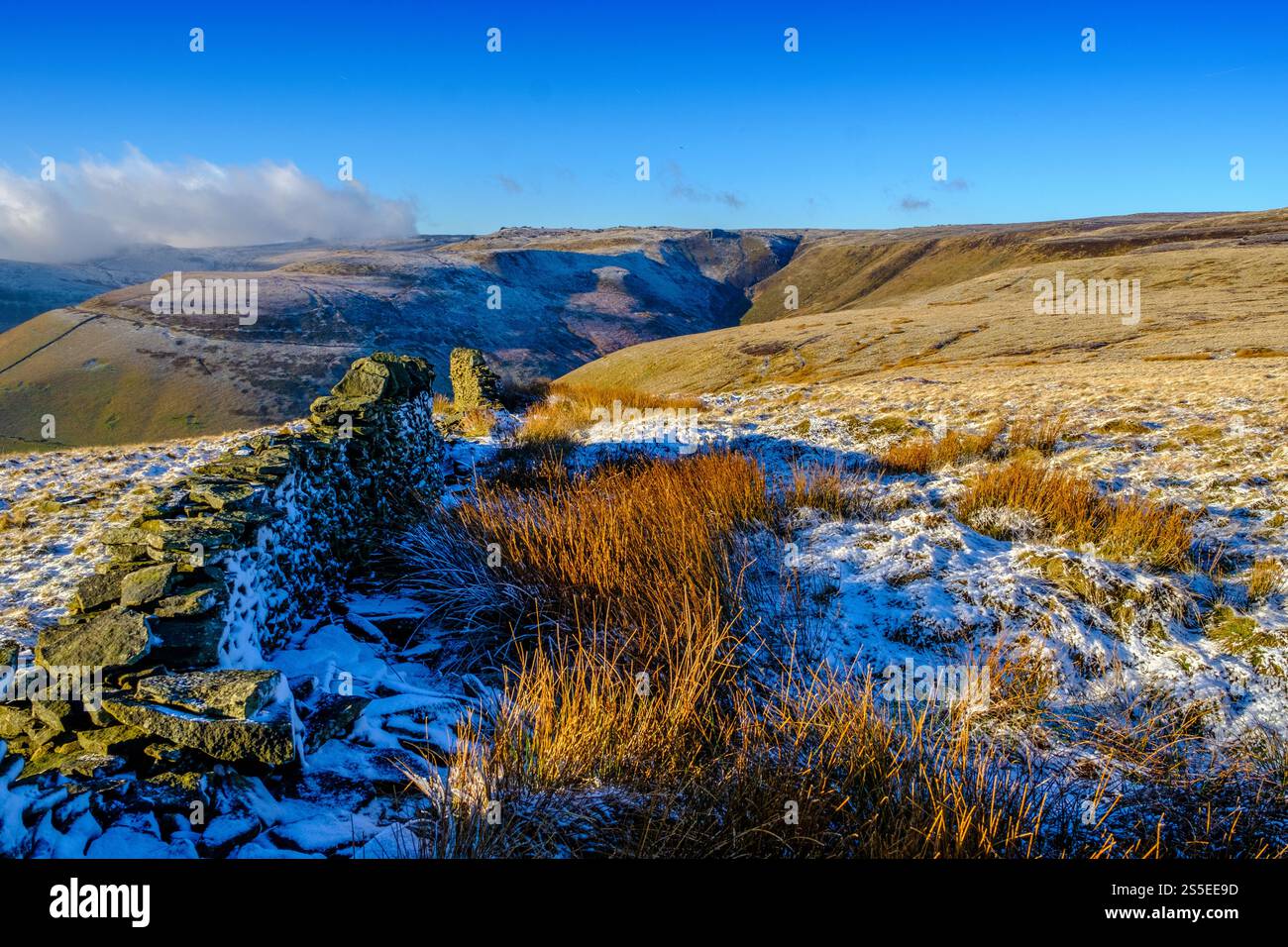 The southern edge of Kinder Scout and Crowden Clough in the Peak ...