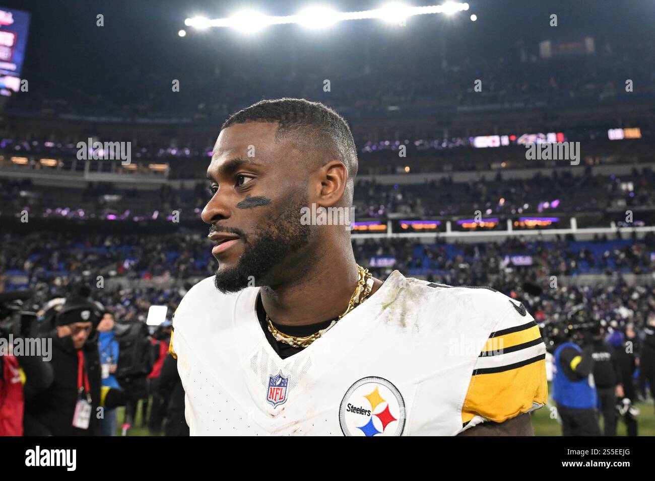 Pittsburgh Steelers wide receiver Van Jefferson looks on after an NFL ...