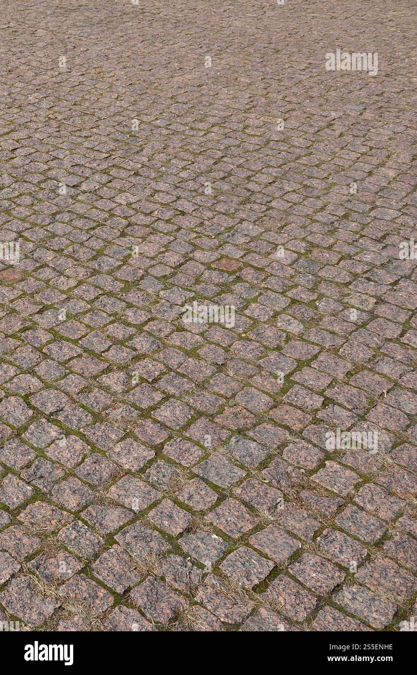Cobbles texture - hard pavement, a kind of pavement, laid out by flat ...