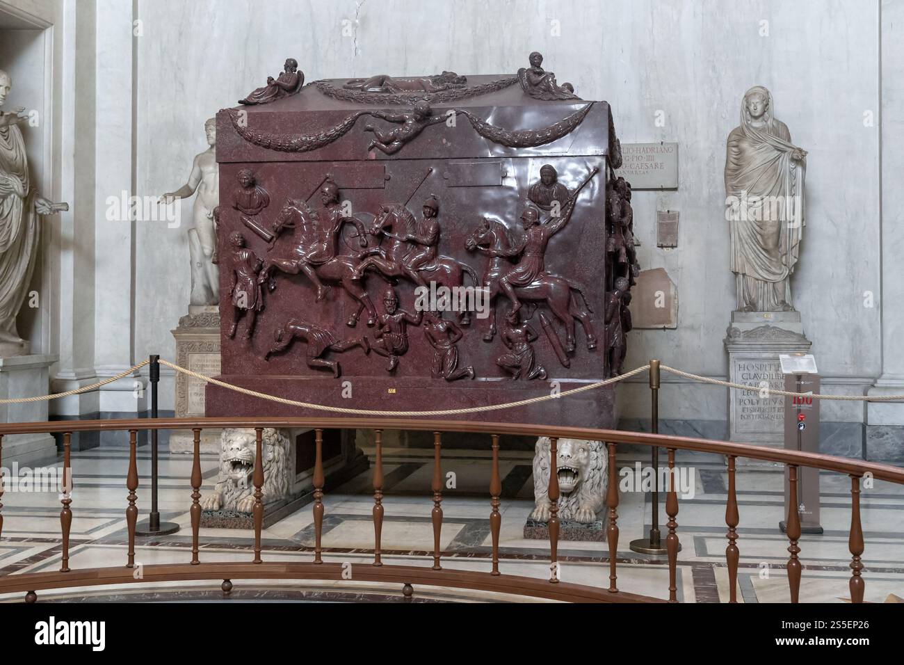 ROME, VATICAN - MARTH 9, 2023: This is the porphyry sarcophagus of ...