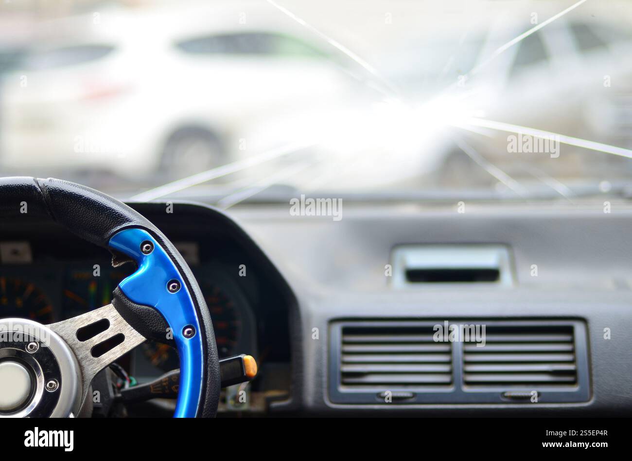 Car windscreen view traffic hi-res stock photography and images - Alamy